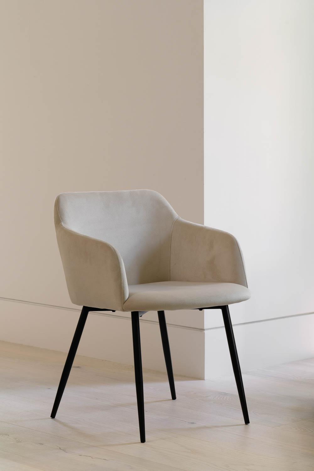 Spisestol Levi velur beige 1 stk | Kremmerhuset