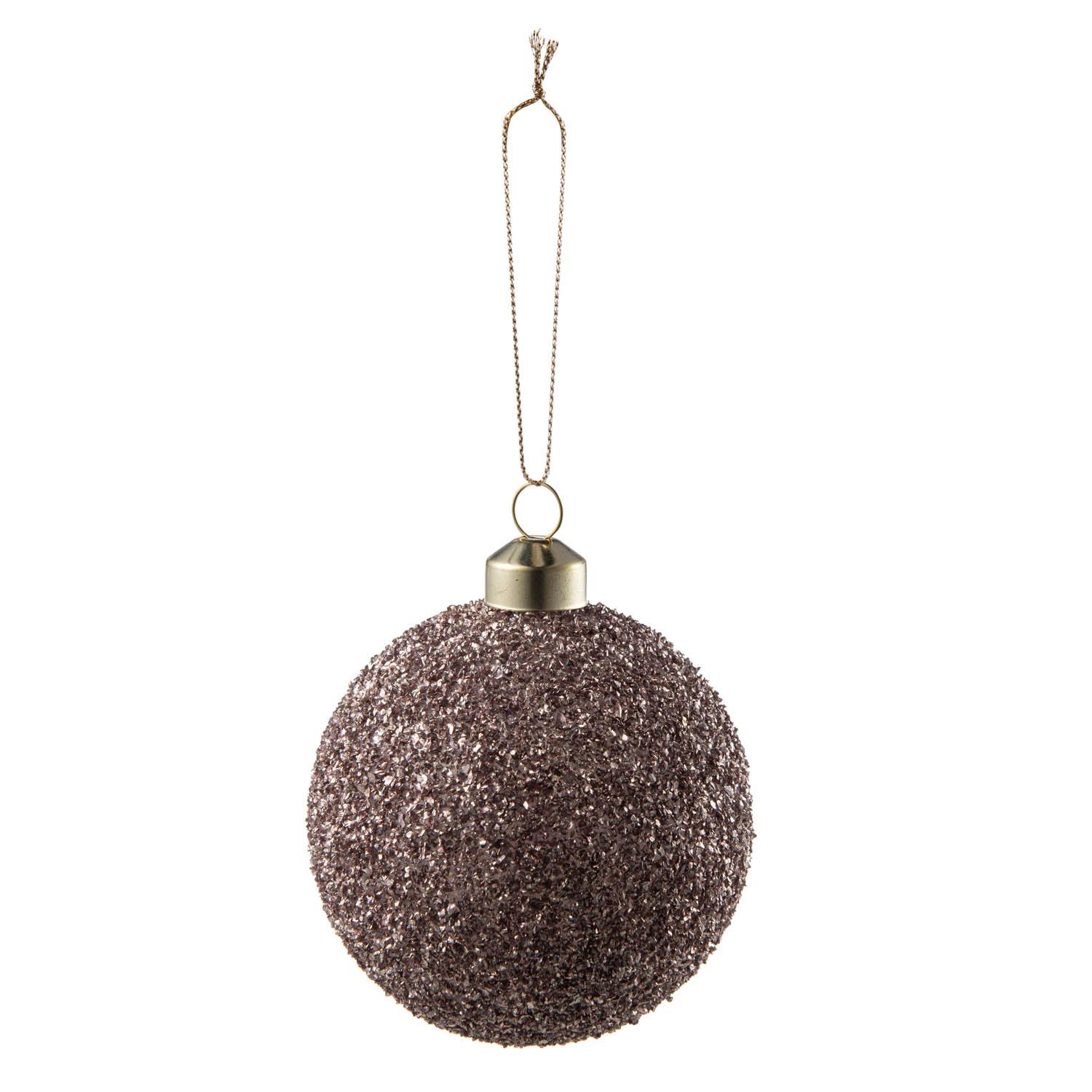 Julekule glitter perle rosa | Kremmerhuset